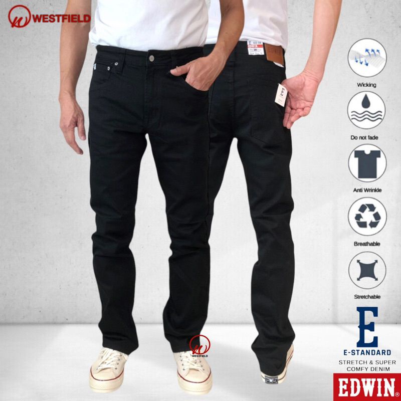 EDWIN® E-Standard® MEN’S 505 SUPER BLACK STRAIGHT CUT JEANS ( 7505 2356 ...