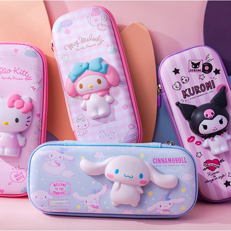 Sanrio PU Large Capacity Pencil Case Kawaii Squishy doll Mymelody ...