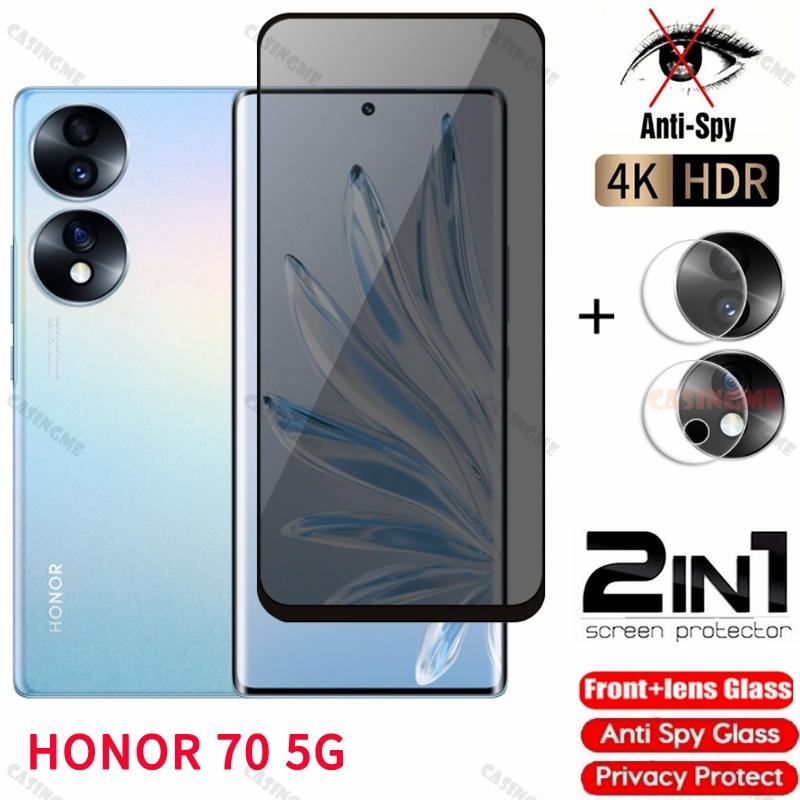 Honor 70 5G Private Tempered Glass Anti-Spy Full Cover Screen Protector ...