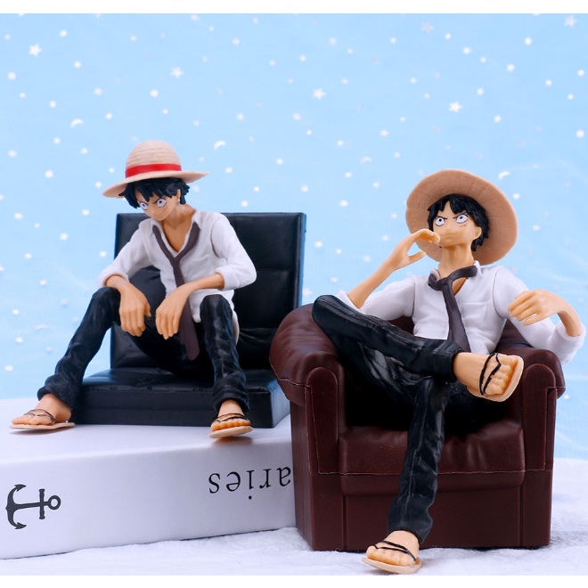 One Piece Anime Figure Luffy Sitting on Sofa Garage Kit Model Toys ...