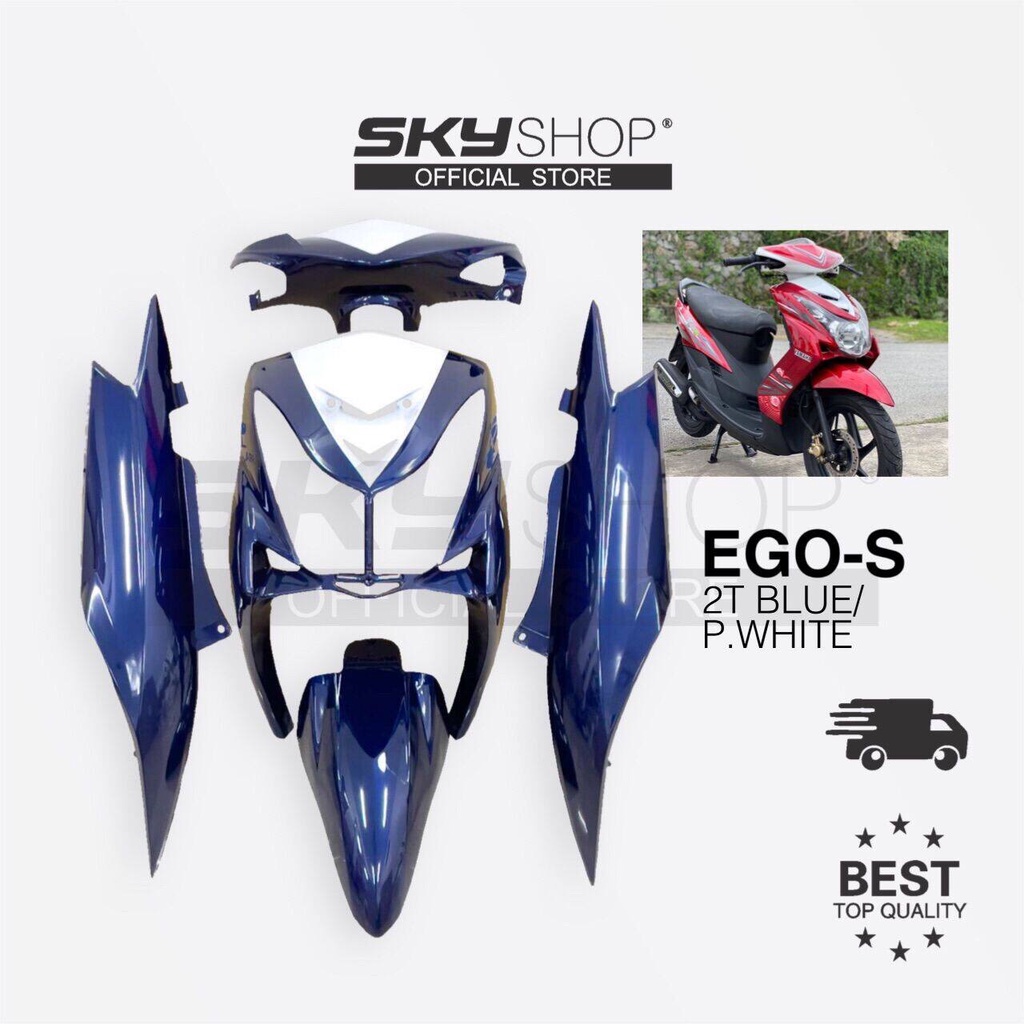 YAMAHA EGO-S BODY COVER SET (2T BLUE/PEARL WHITE) COVERSET EGOS ...