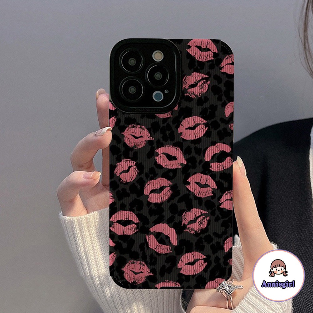 Retro Red Lip Leopard Pattern Phone Case IPhone 7Plus 11 14 13 12 Pro Max7 8 Plus X XR XS Max ...