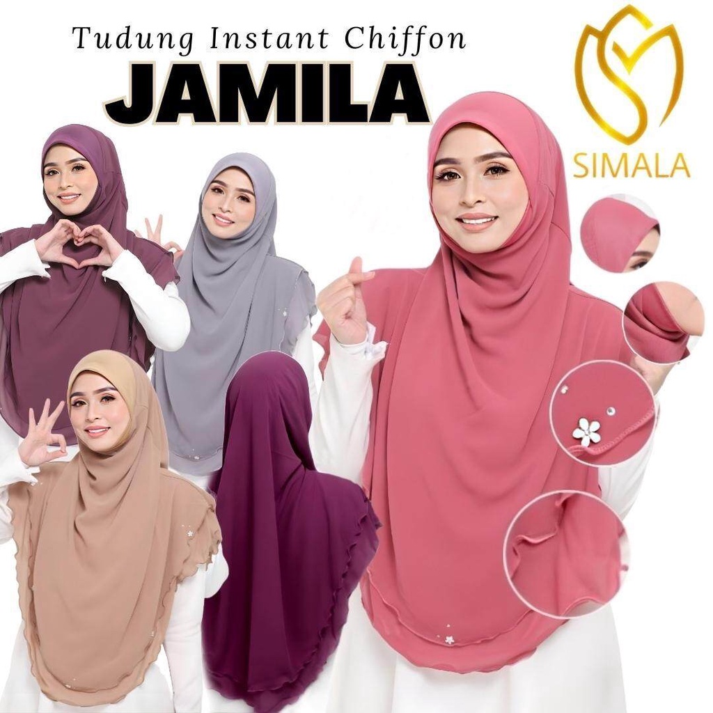 JAMILA Tudung Labuh Instant Chiffon Lembut Tudung Umrah Tudung Labuh ...