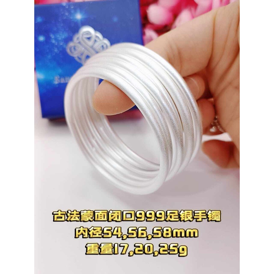 Sansidai 999 pure silver bangle 999足银古法闭口手镯 | Shopee Malaysia