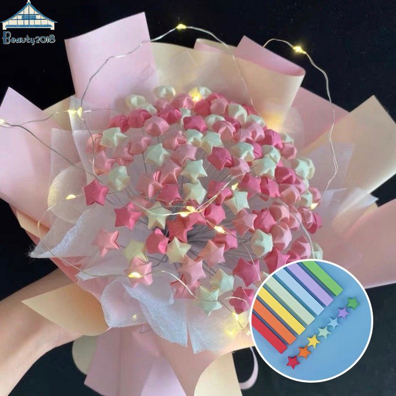 540pcs Colorful Origami Craft Paper Origami Strip Wishing Crane Square ...