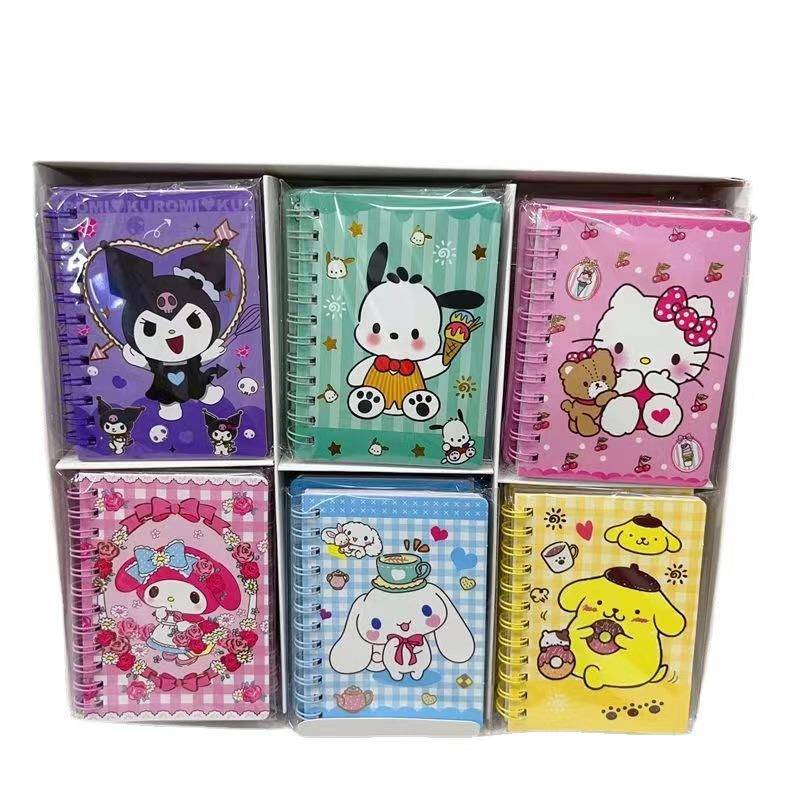 6 Styles Sanrio Cute Coil Notepad Mymelody Kuromi Cinnamoroll Pochacco ...