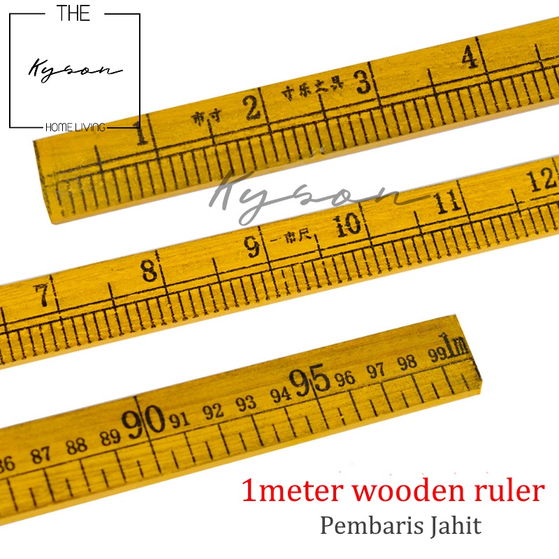 Kyson Sewing Tools 1 Meter Wooden Ruler Clothing Measuring 100cm Tailor Ruler Pembaris Jahit ...