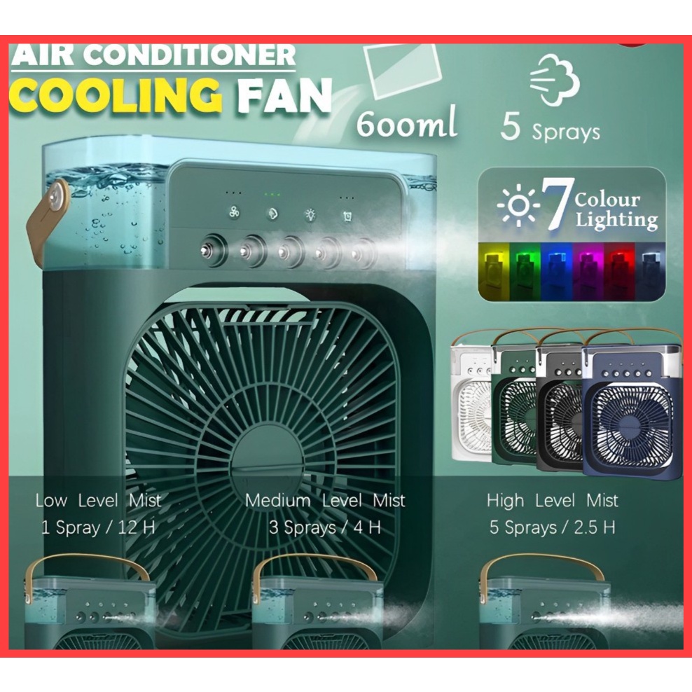 Kipas Cooler Viral 6 Inches Air Conditioner Cooling Fan With 5 Sprays 7 ...
