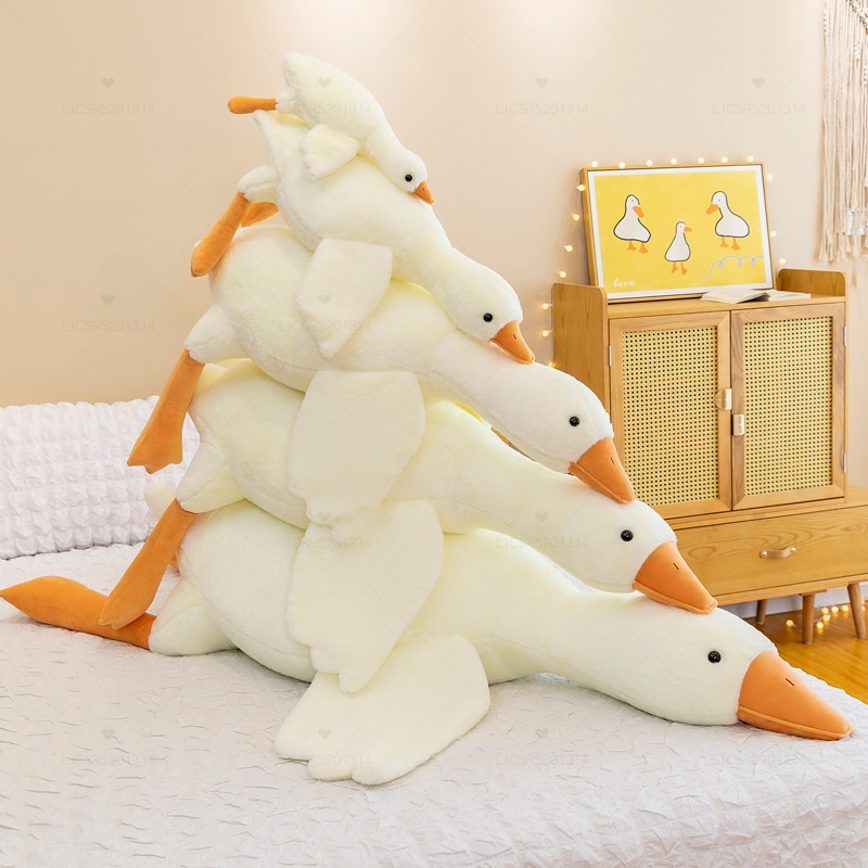 160CM Goose Plush Toy Kids Cute Big White Duck Plushie Doll Soft ...