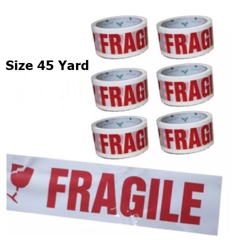 2-Inch Red Letter White Floor Masking Tape Careful To Break Fragile ...