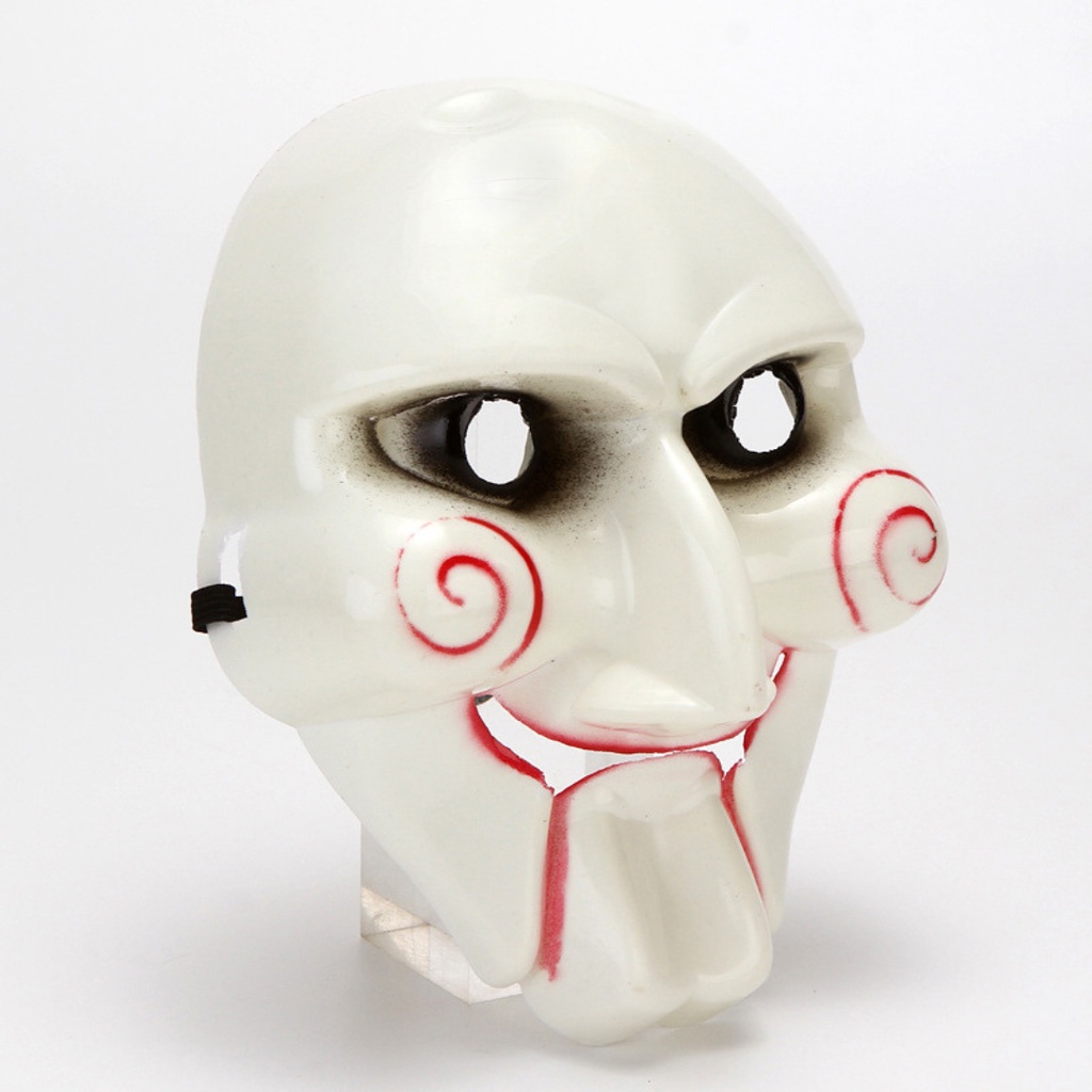 Saw Puppet Mask Horror Movie Theme Chainsaw Scary Masquerade White Mask ...