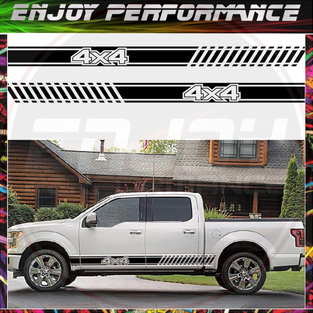 Car sticker fashionable stripe 4 x4 DIY vinyl decals mitsubishi L200 ...