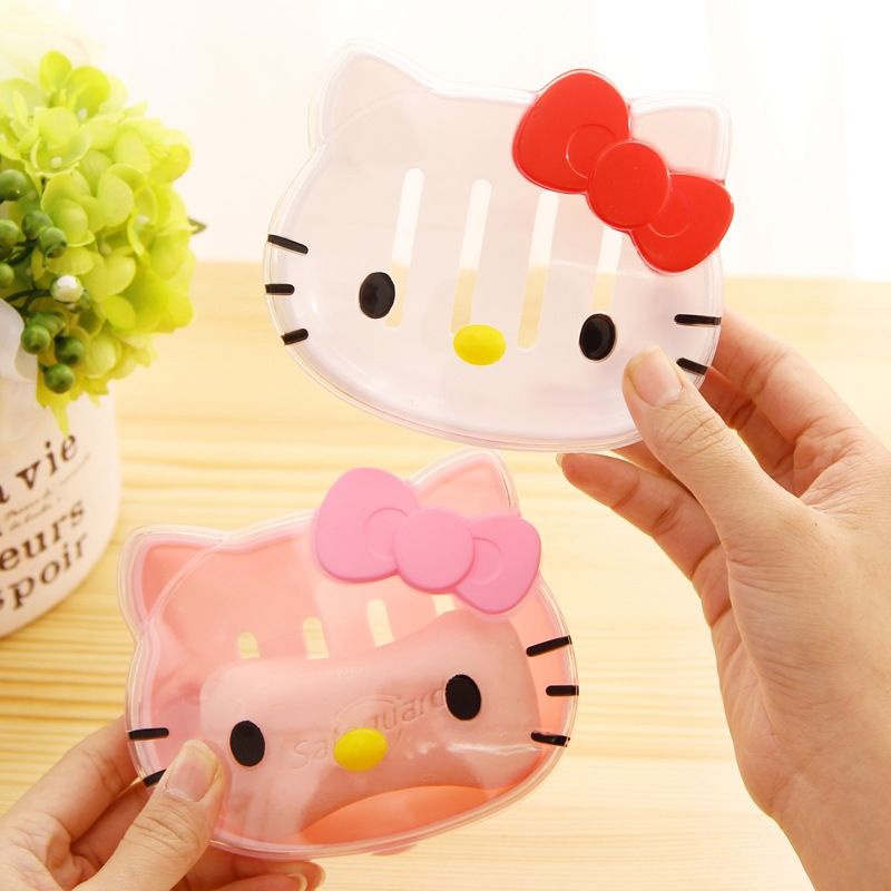 Hello Kitty Soap Box Creative Cute Transparent Soap Dish Toilet Soap ...