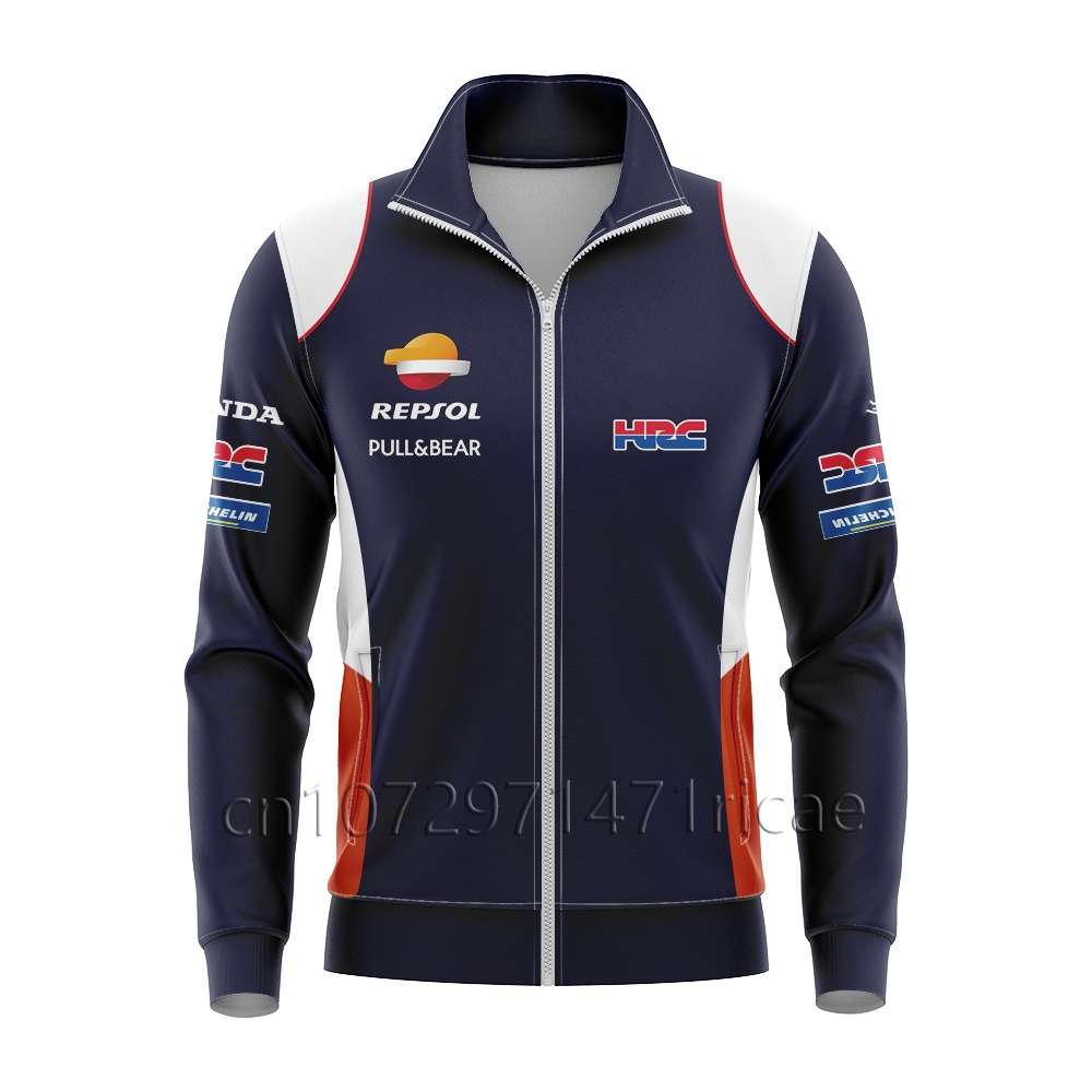 New Moto For Honda HRC Repsol Racing Team Zipper Jacket Motorcycle Ride ...