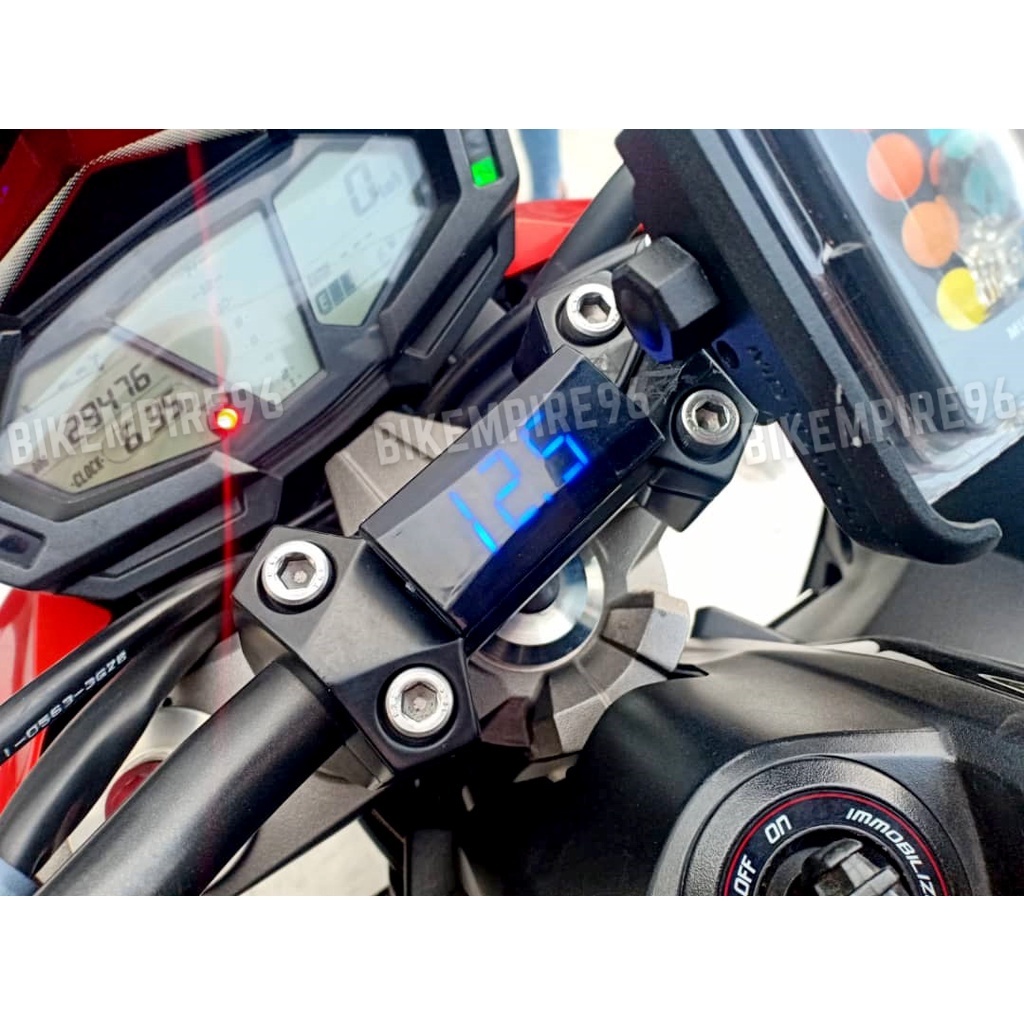 Probiker Universal Motorcycle 12V Volt Meter Z250 Z900 Z800 R25 R6 MT09 ...
