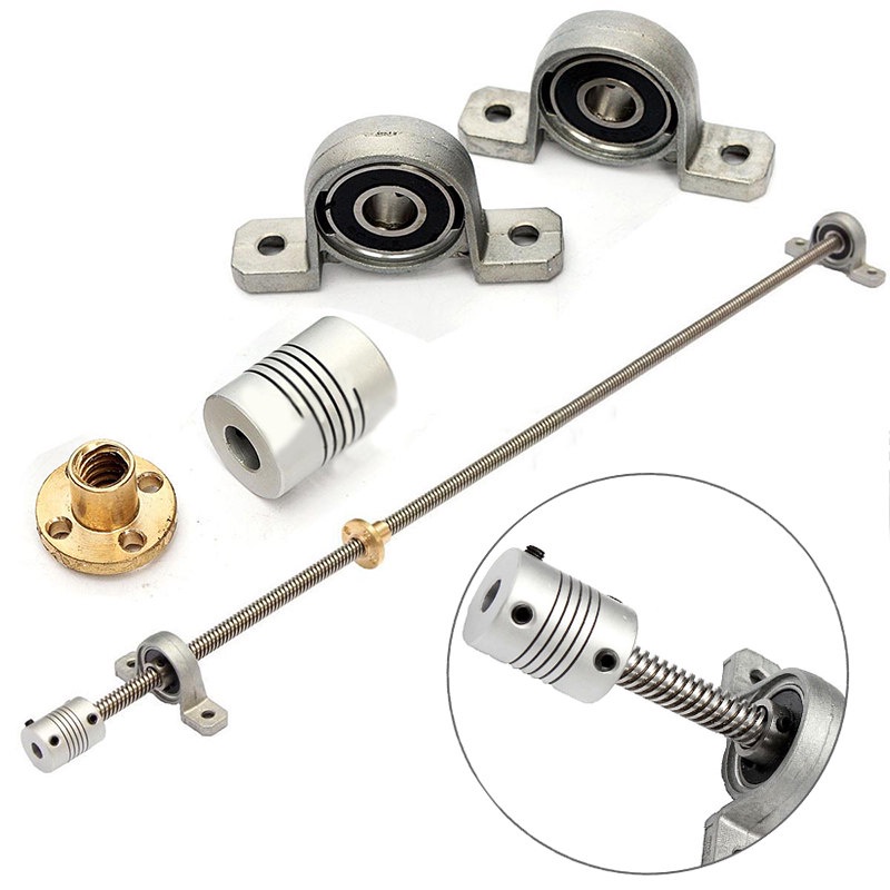 3D Printer T8 Trapezoidal Lead Screw Rod Nut Coupling Shaft Bearing ...