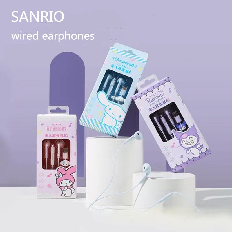 Wired Anime Kawaii Earphones Cute Cartoon Design Wire Gaming Headphones ...