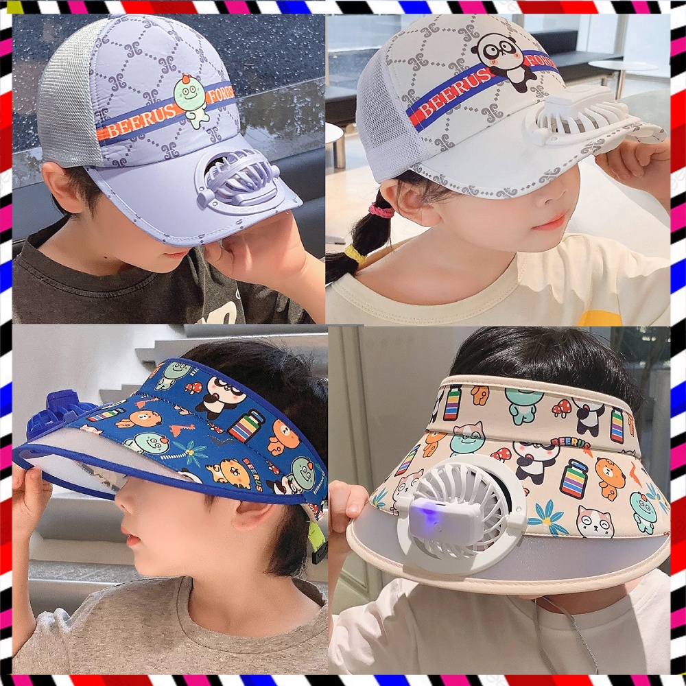 Fan hat Re-chargeable 风扇帽 Fan Hat kids USB fan mini fan | Shopee Malaysia