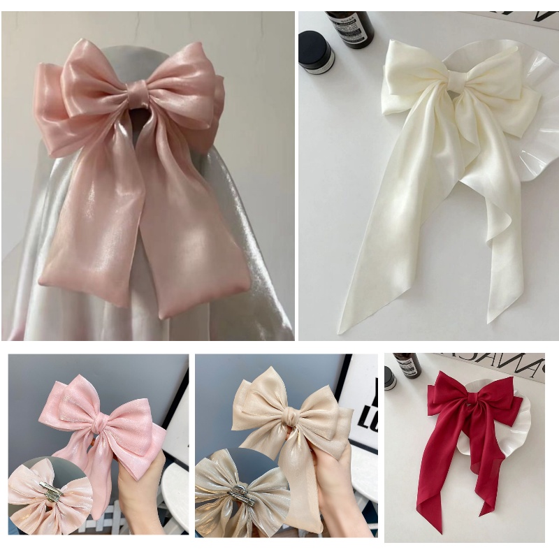 2 In 1 Bridal Wedding Hijab Ribbon Bow Pin Buckle Headdress Hair ...