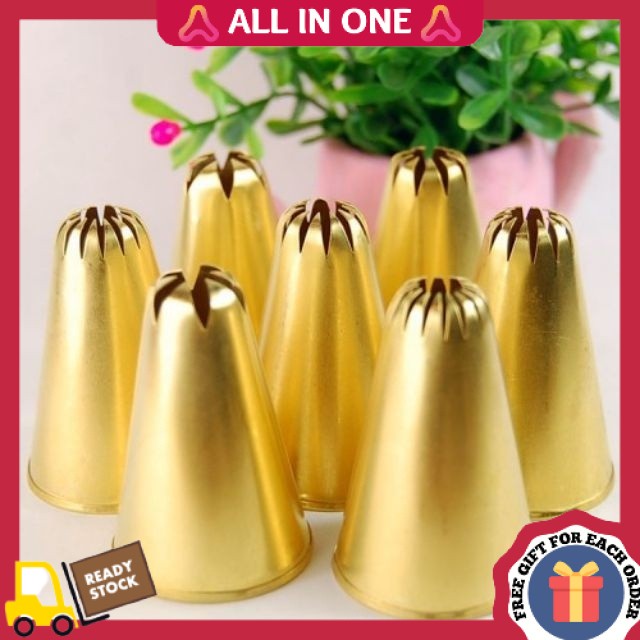 23pcs Golden Piping Nozzle Tip Stainless Stain Cake Cream Decoration ...