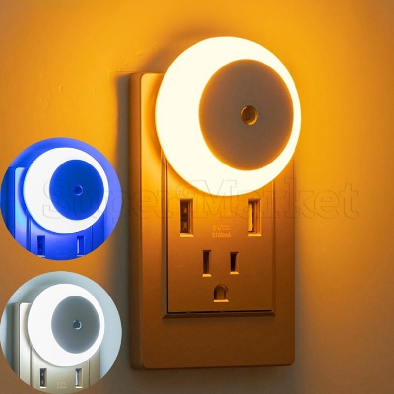 Automatic Switch Round Wall Lamp Eye Protection Reading Lights US/EU ...