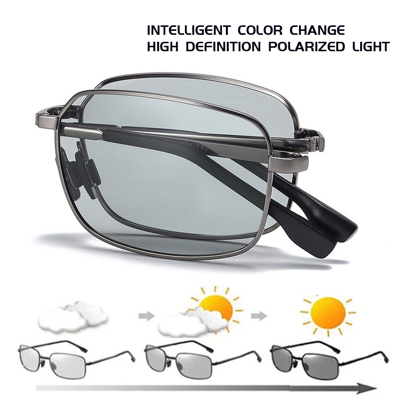 Folding Sensitive Color Changing Sunglasses for Men's Driving Alloy ...