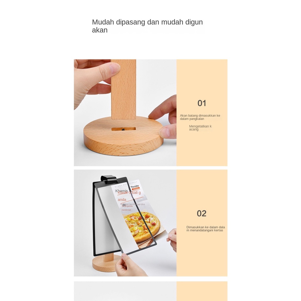 Hotel Ordering Card Display Stand Loose-Leaf Menu Solid Wood Restaurant ...
