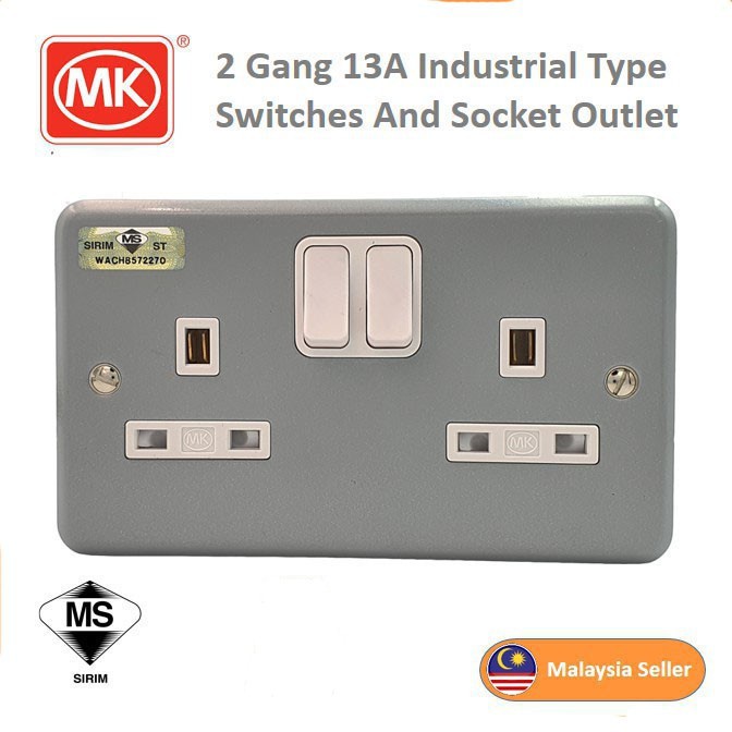 [READY STOCK]MK G2946ALM Double Metal Clad Switch Socket Outlet heavy ...