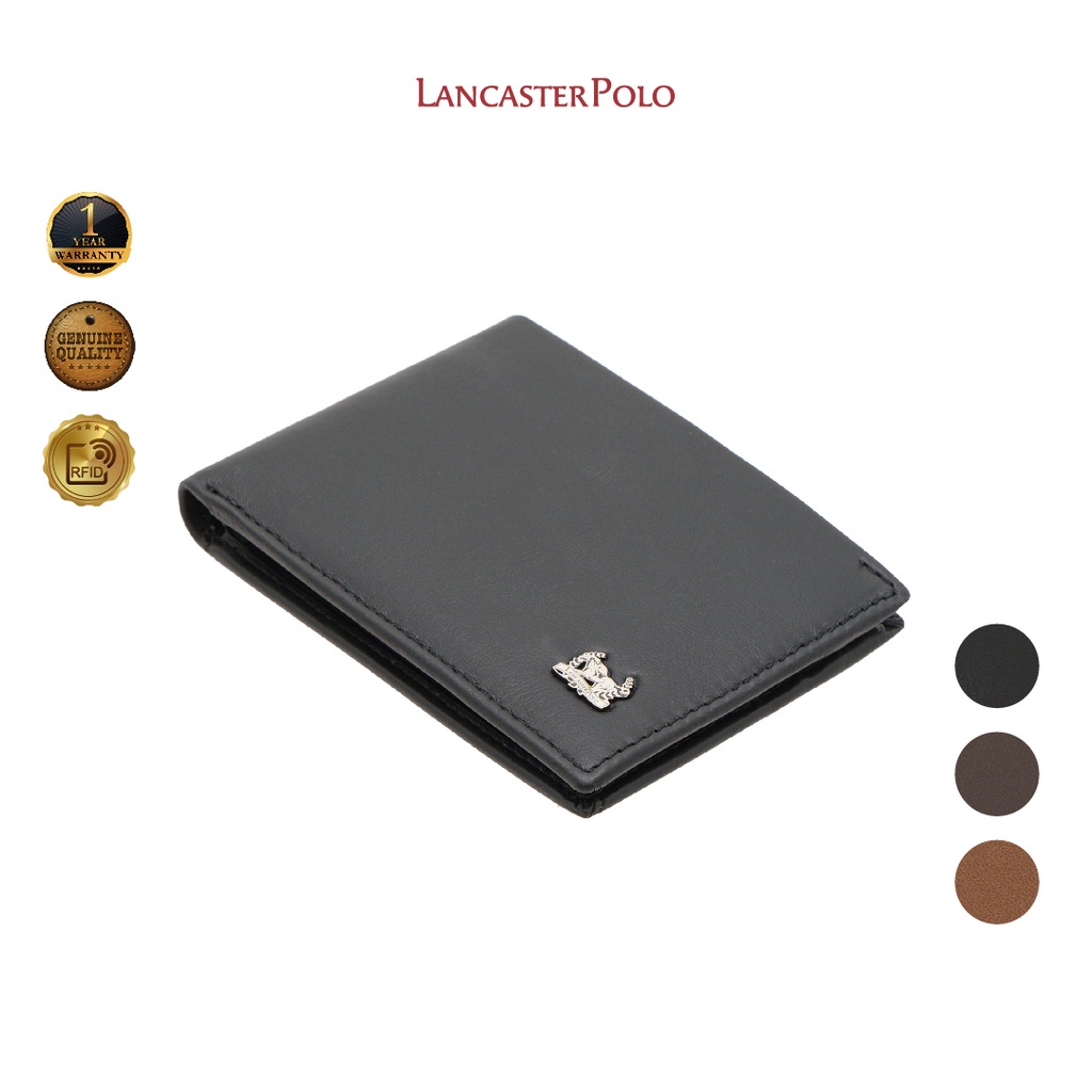 Lancaster Polo Top Grain Leather Slim RFID Blocking Bi-Fold Wallet ...