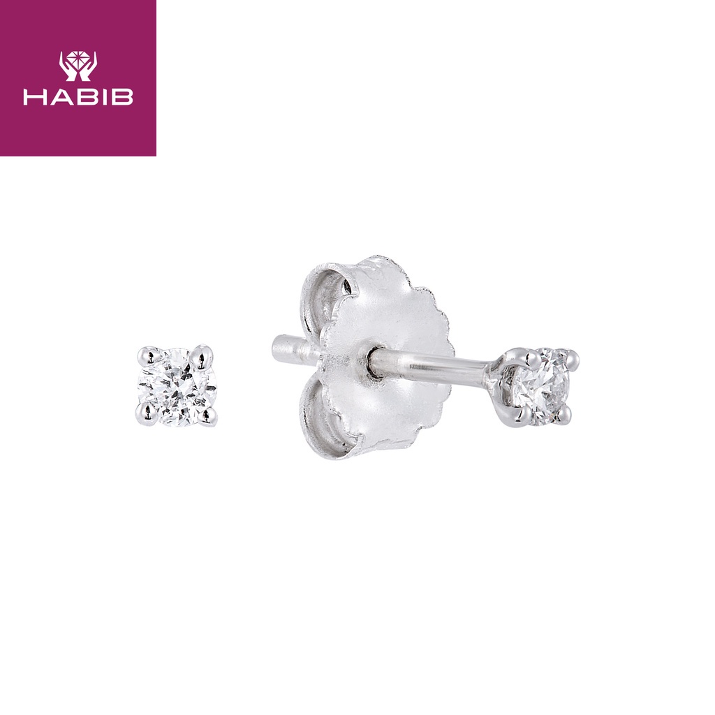 HABIB Round Diamond Earrings in 375/9K White Gold 457160623(WG ...