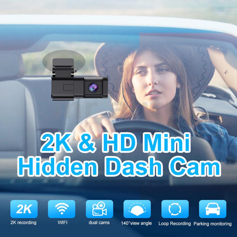 Mr.auto 170° HD Dash Cam Dual Lens Smartphone 2K+1080P WiFi Front and ...