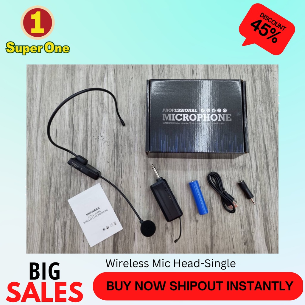 Wireless Headphone Microphone Mic Head System Single [Item price is per ...