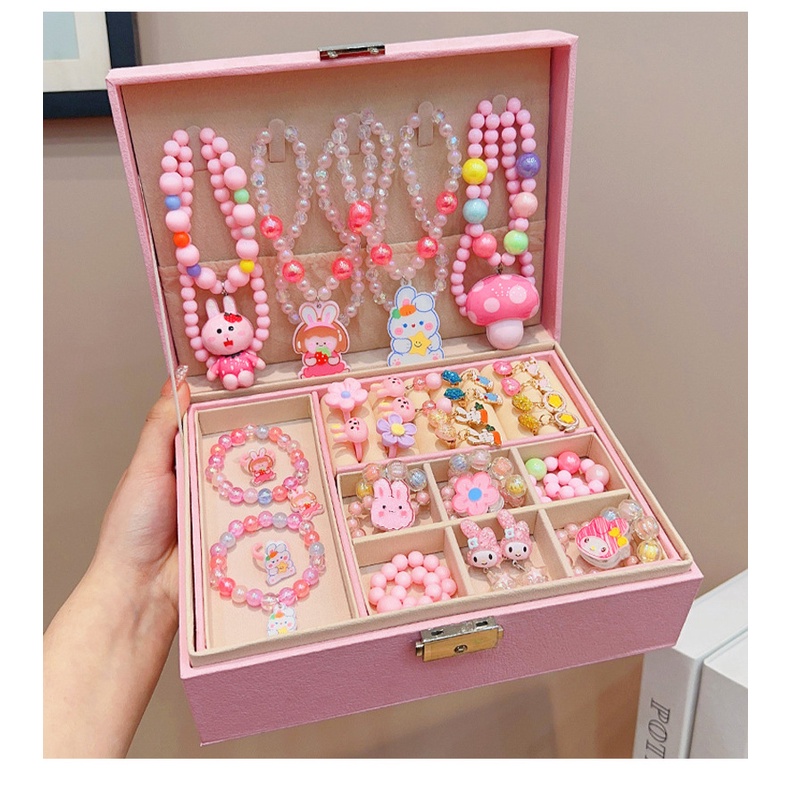 Little Girl Jewelry Sets Children Necklace Bracelet Ring Decoration Set ...