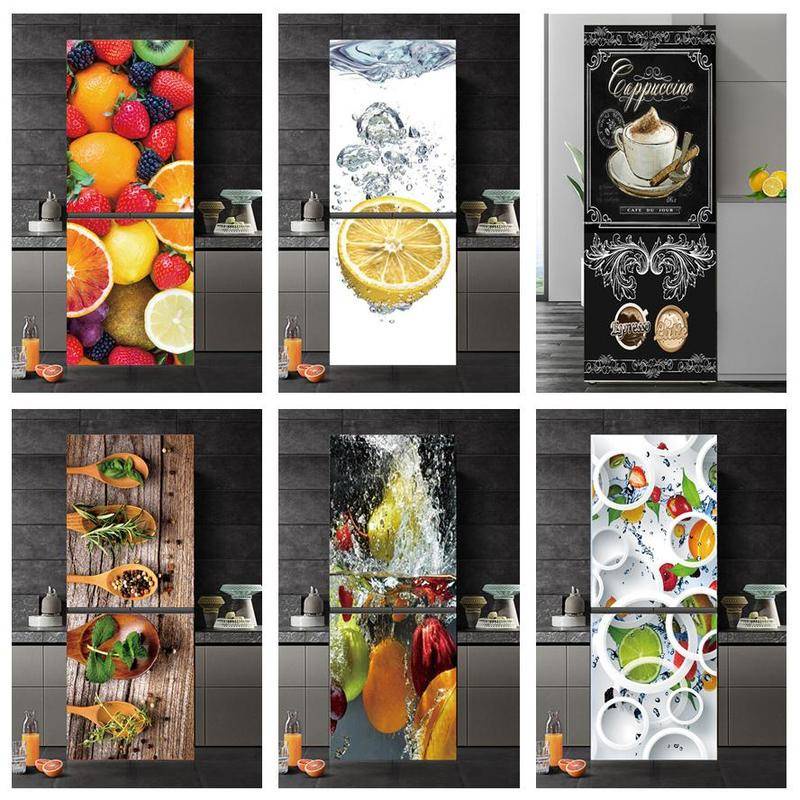 Custom Delicious Fruit Refrigerator Sticker Adhesive Waterproof 3D ...