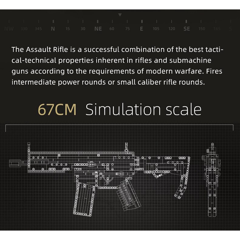 Mould King 14015 Military FN SCAR Gas Automatic Building Block | 1,369 ...