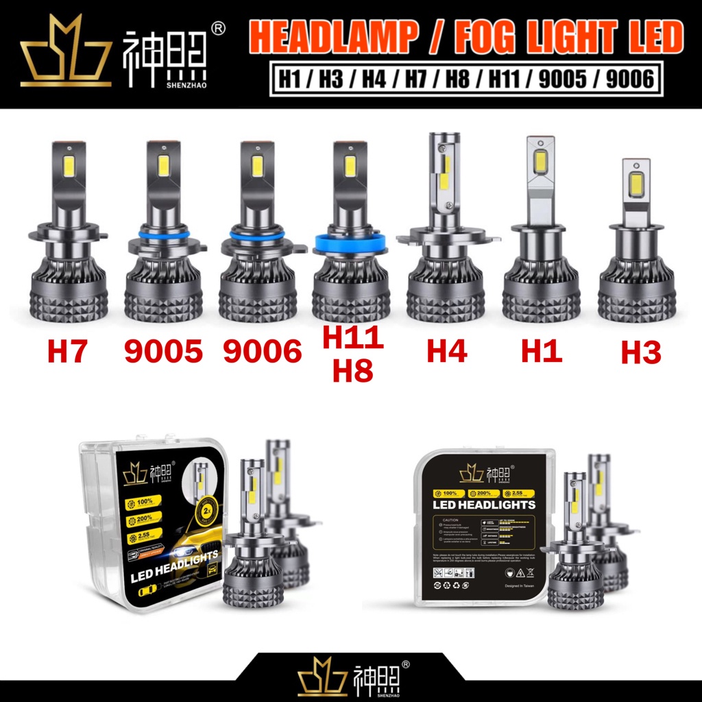 【SHENZHAO F13】 2PCS 100W Car Headlight Foglamp CSP LED H4 Hi/Lo Beam H7 H1 H3 H8/H1 9005 HB4 ...