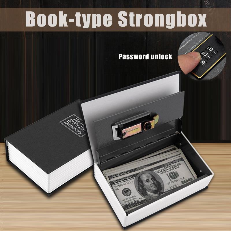 Mini Safe Box Book Hidden Secret Security Safe Key Lock Money Jewellery ...