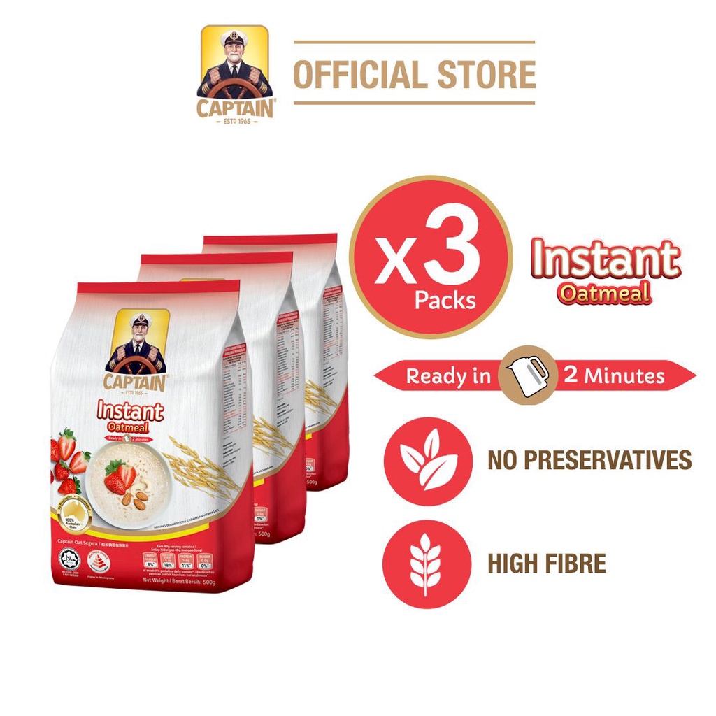 Instant Oatmeal 500g x 3packet- Expiry Date: 21/1/2026 | Shopee Malaysia