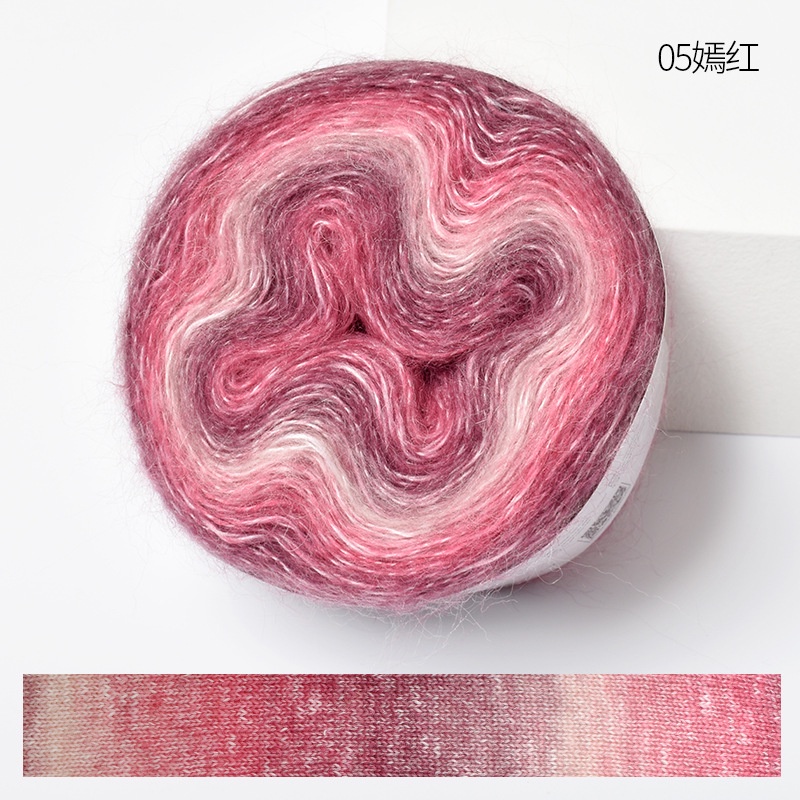 1 Roll of Gradient Mohair Long Dyed Mohair Fine Thread Crochet Sweater ...