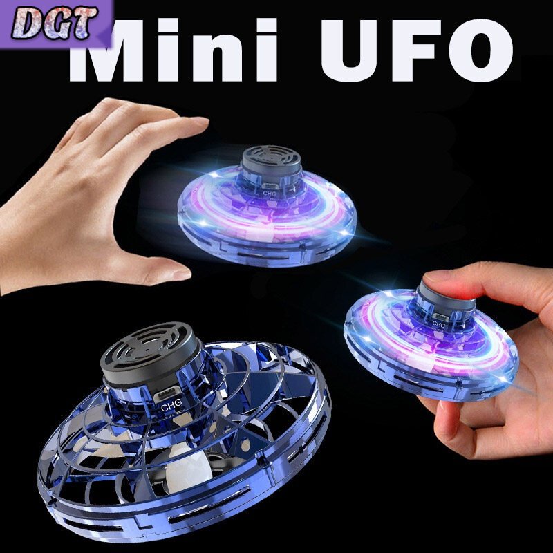 DGT Flying Spinner Mini UFO Drone Induction Flying Toy Hand Operated ...