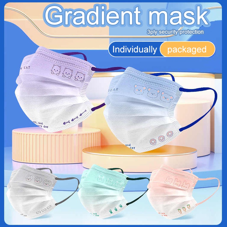 (Fast Delivery) Adult/kid Cartoon Animal Gradient Mask 10 Pcs ...