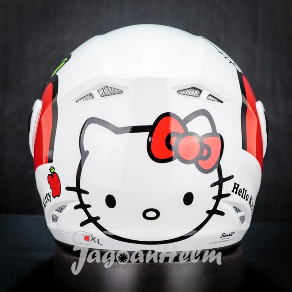 Gm HELMET EVO TEEN CARTOON HELLO KITTY 6 | White | Children's HELMET ...