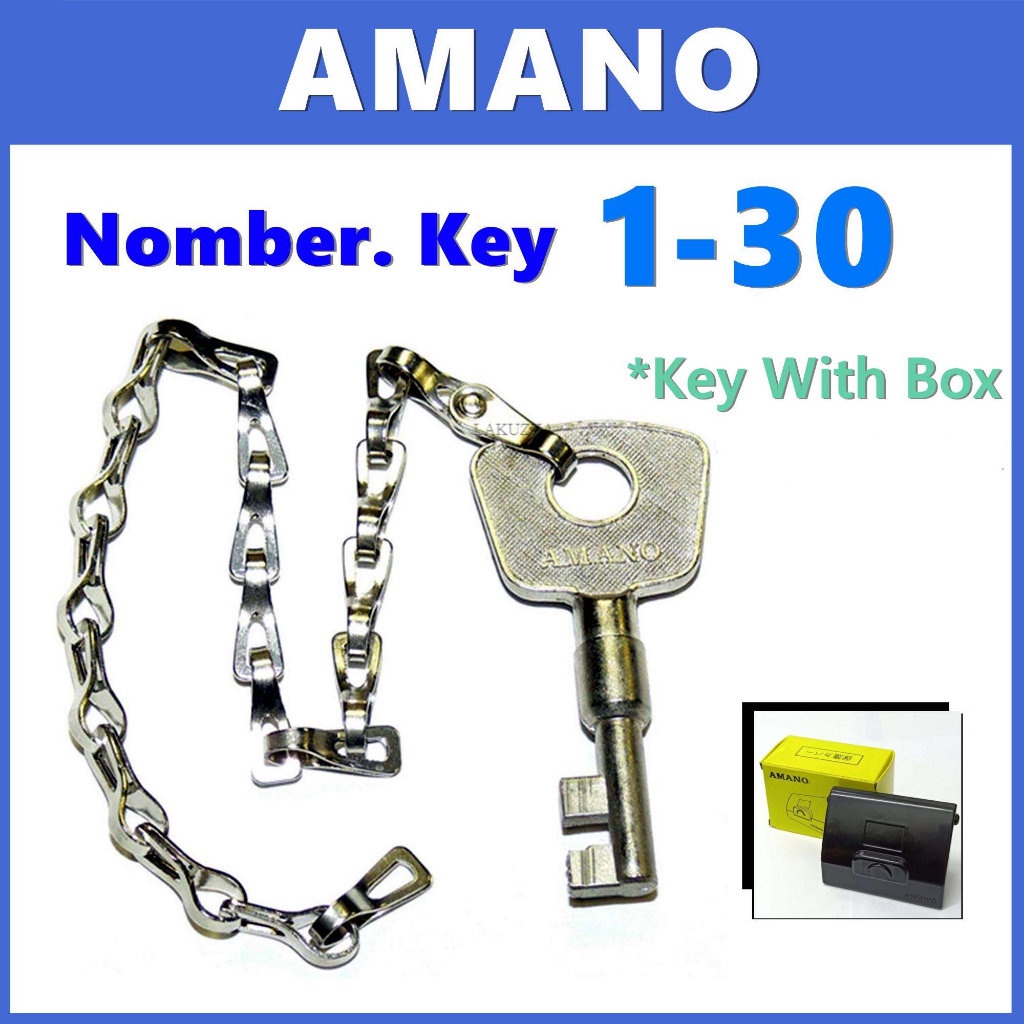 AMANO STATION KEY WITH BOX FOR PR600 WATCHMAN CLOCK / KUNCI JAM AMANO ...