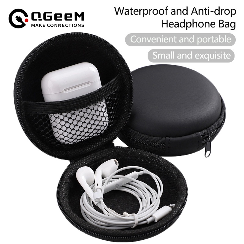 QGeeM headphone organizer bag for phone line wireless headphone bag eva ...