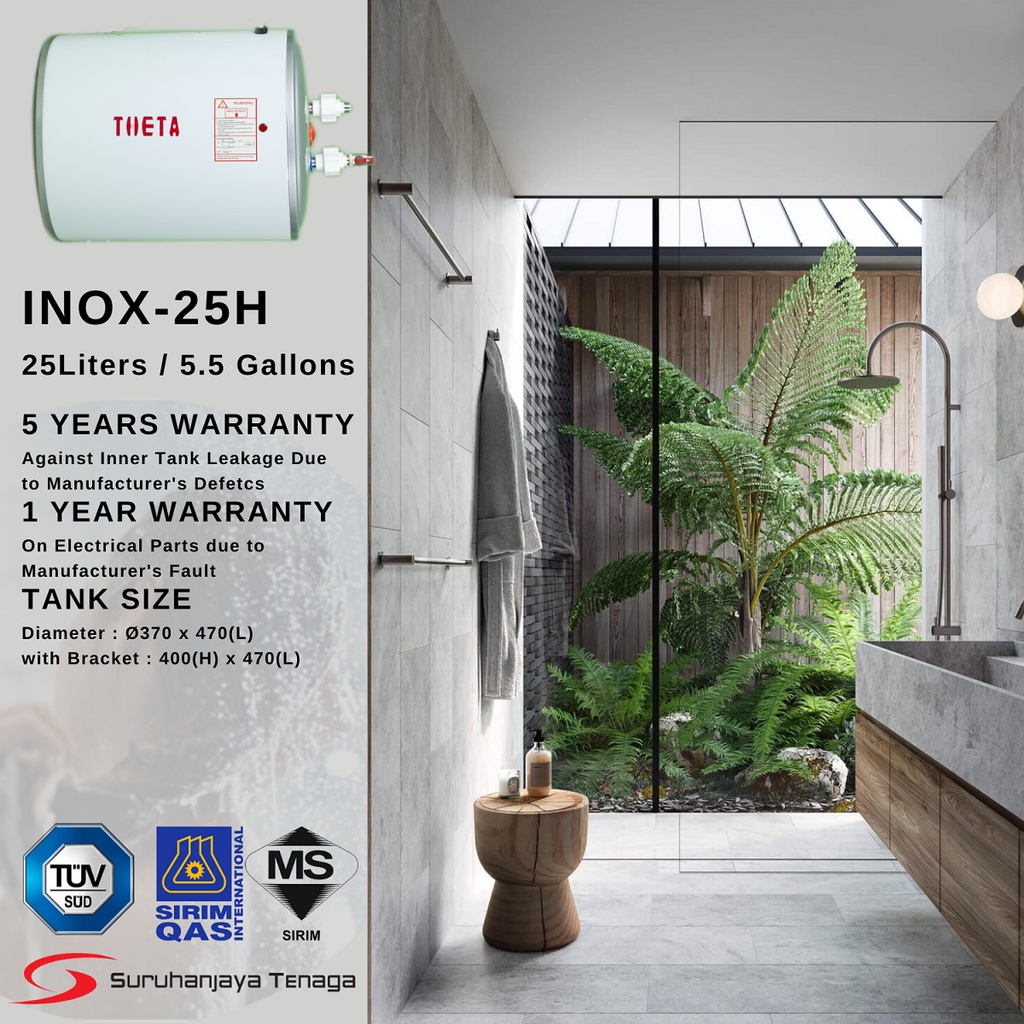 THETA Electric Storage Water Heater 25L with Isolation Barrier | Shopee ...