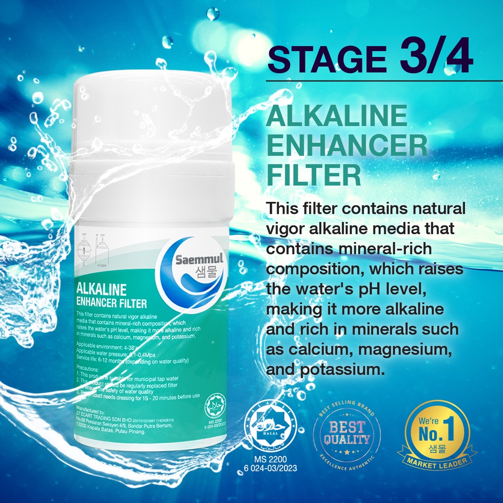 SAEMMUL 4”U TYPE ALKALINE WATER FILTER SET COMPATIBLE FOR CUCKOO SK ...