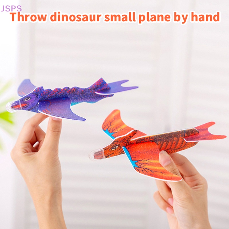 JSPS 1/5 Pcs Dinosaur Flying Plane Hand Throw Flying Glider Plane Foam ...