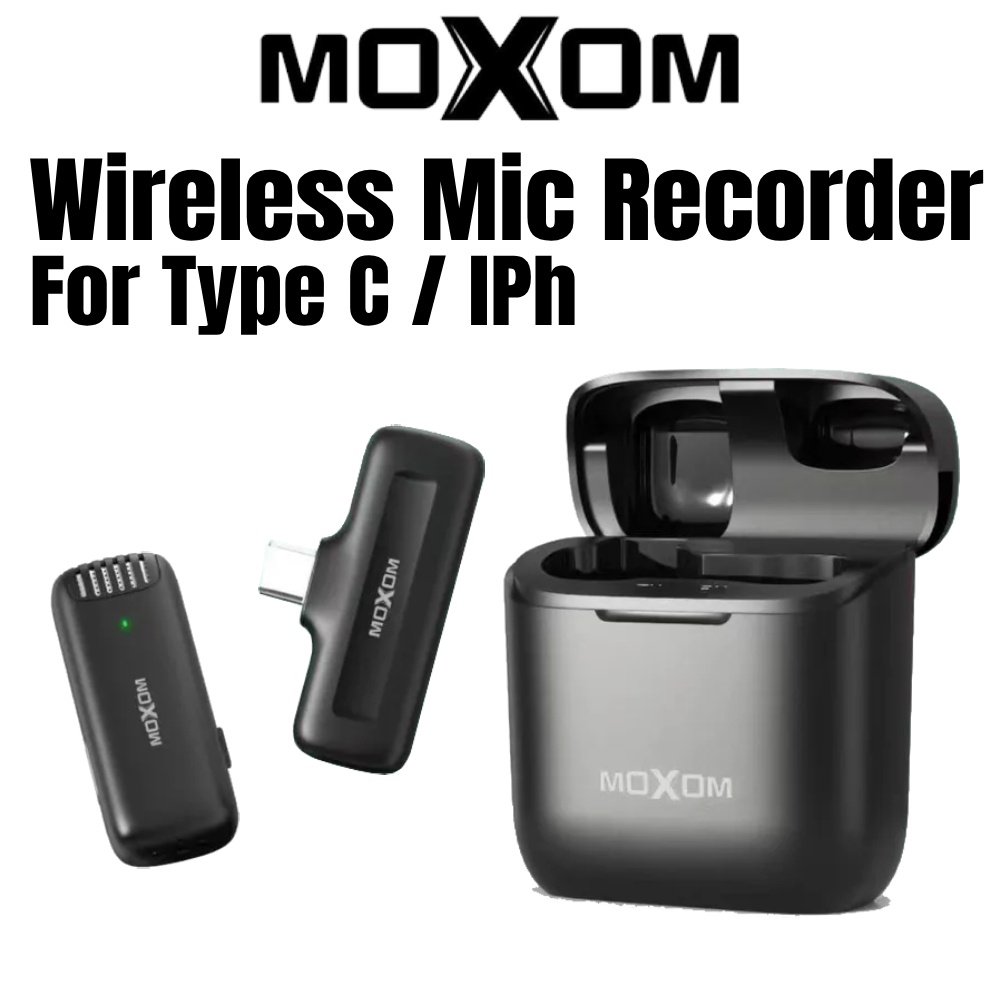 Wireless Mic Recorder Moxom Voice Clip Microphone Live Broadcast ...