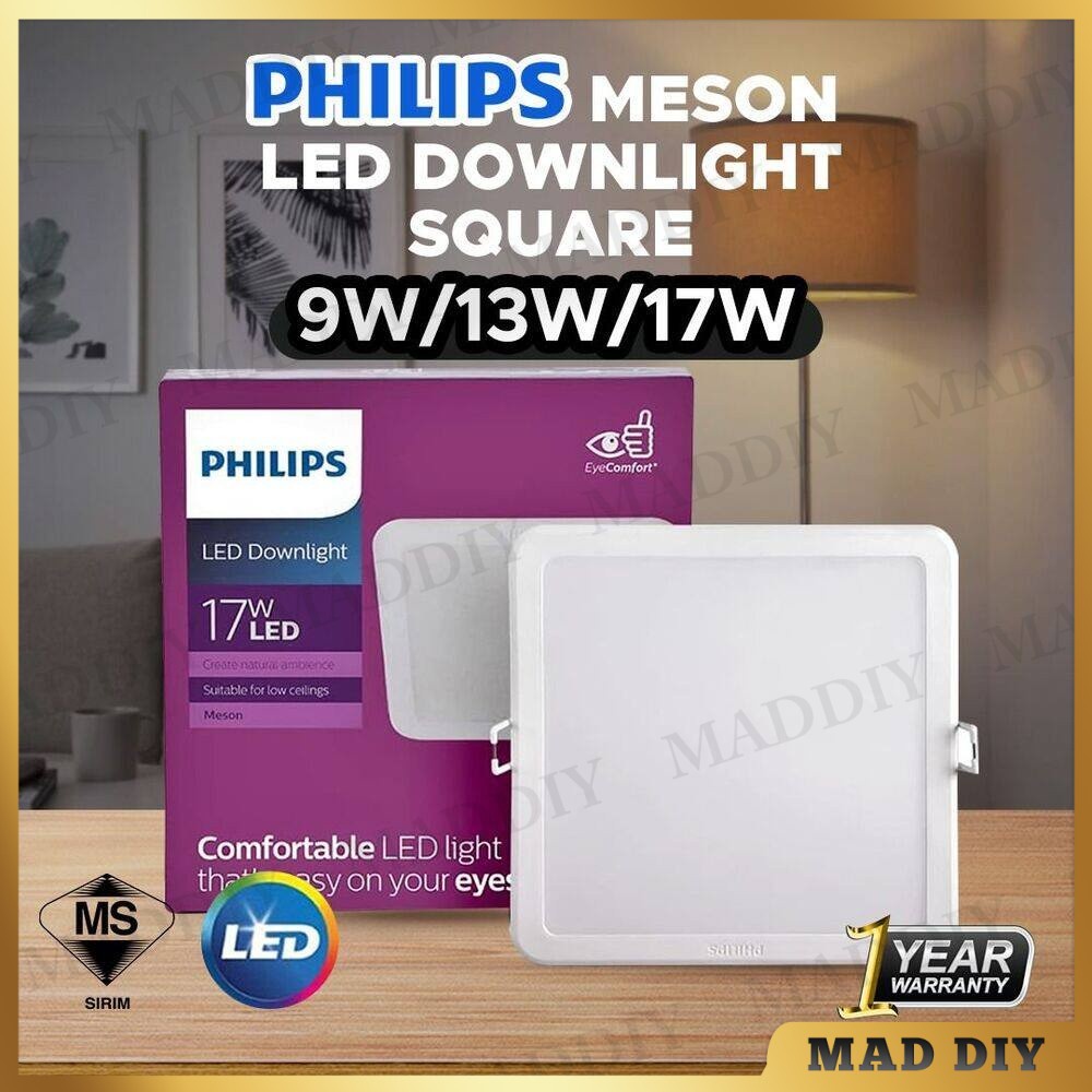 PHILIPS MESON 4" 9W-59451/ 5" 13W-59465 / 6" 17W-59467 SQUARE LED ...