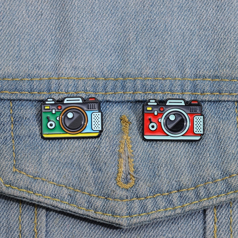 Camera Enamel Pins Vintage Cartoon Camera Brooch Lapel Badges Funny ...